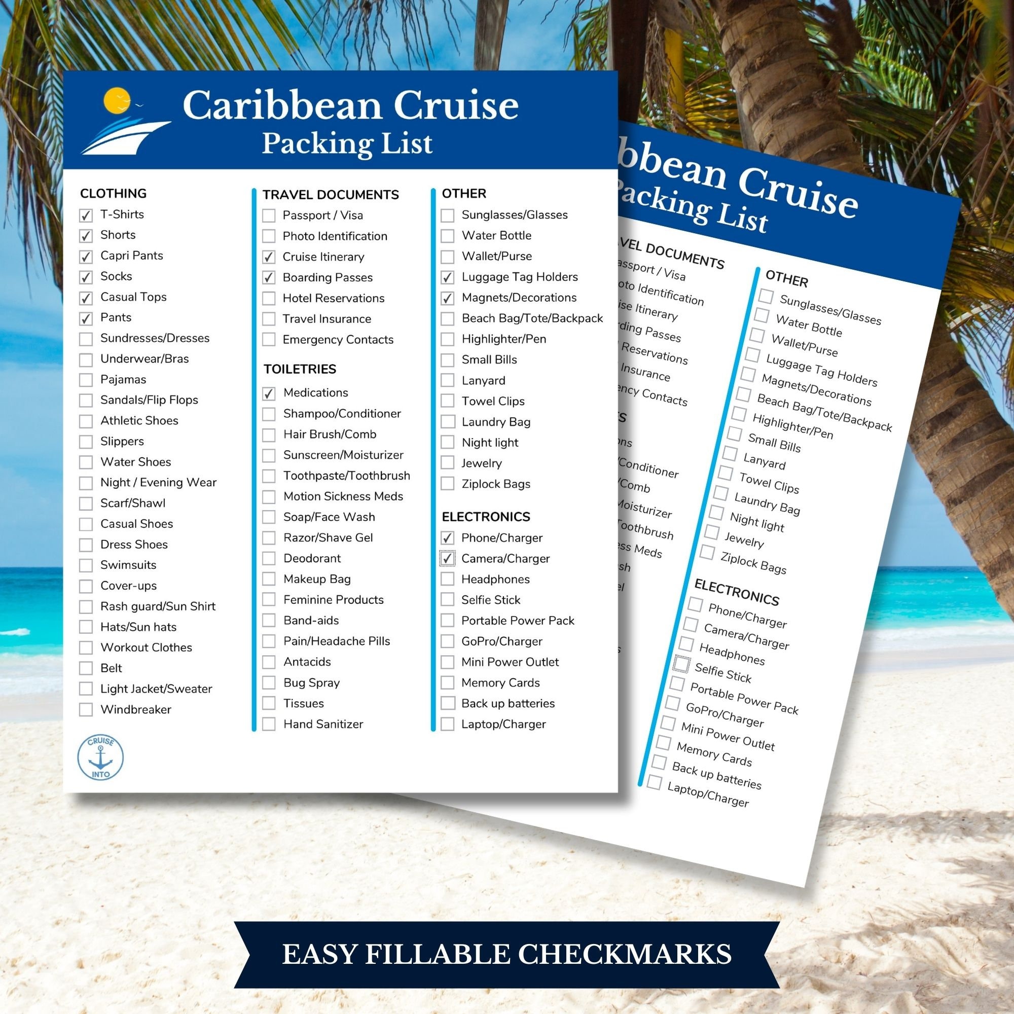 Caribbean Cruise Packing List, Printable Digital Download, Cruise 2024 ...