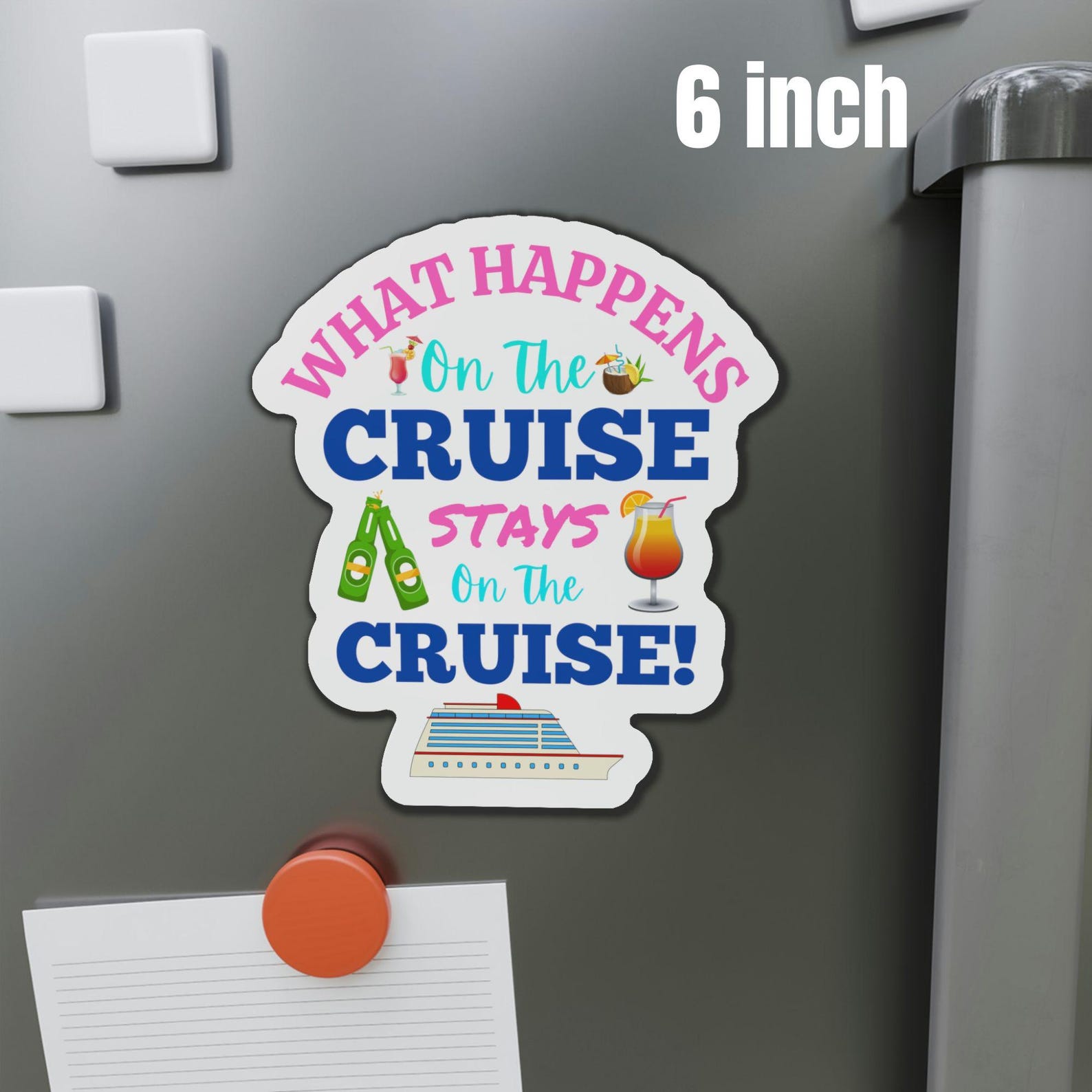Cruise Door Magnet: What Happens on the Cruise - Girls Trip Decor ...