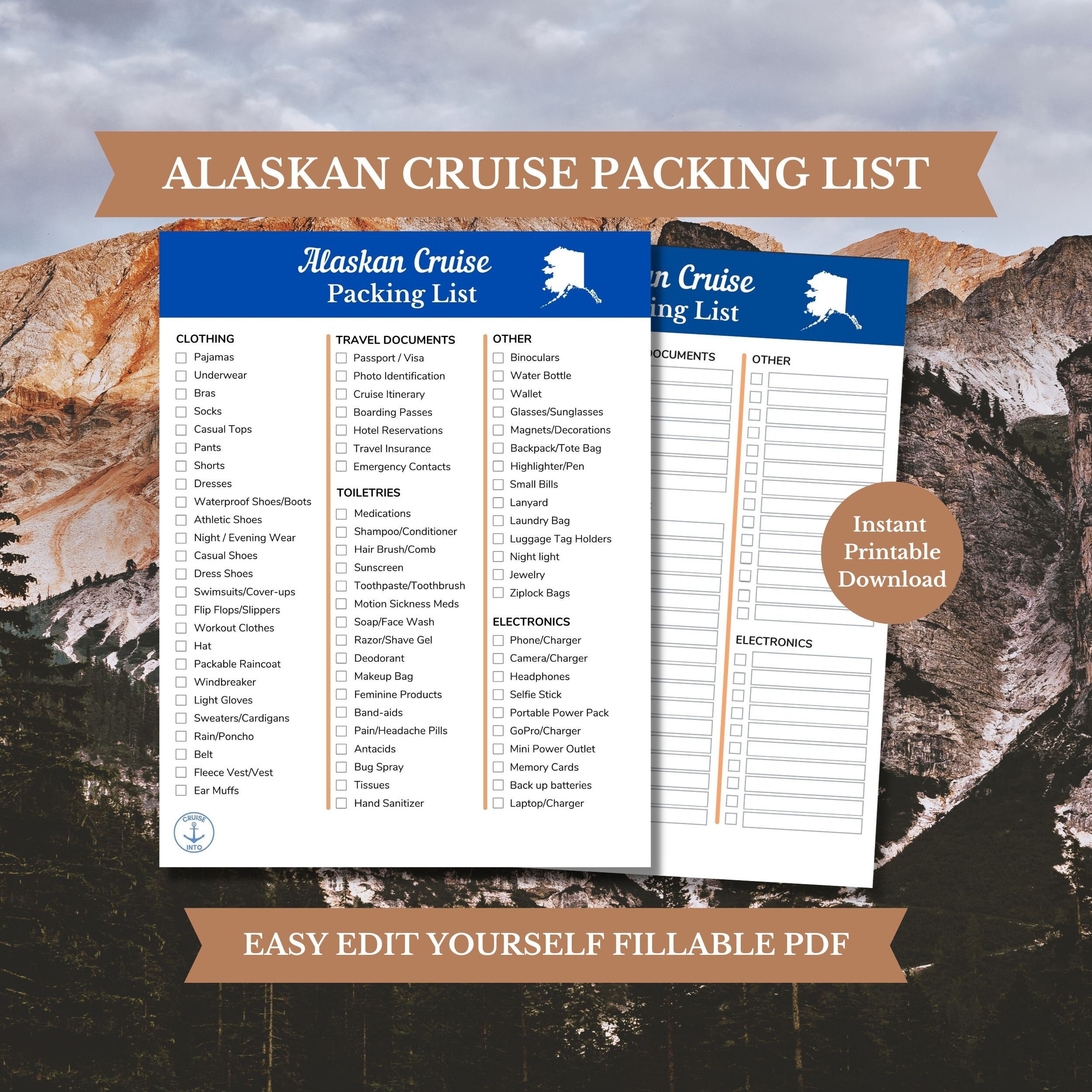 Alaskan Cruise Packing List, Printable Digital Download, Alaska Cruise ...