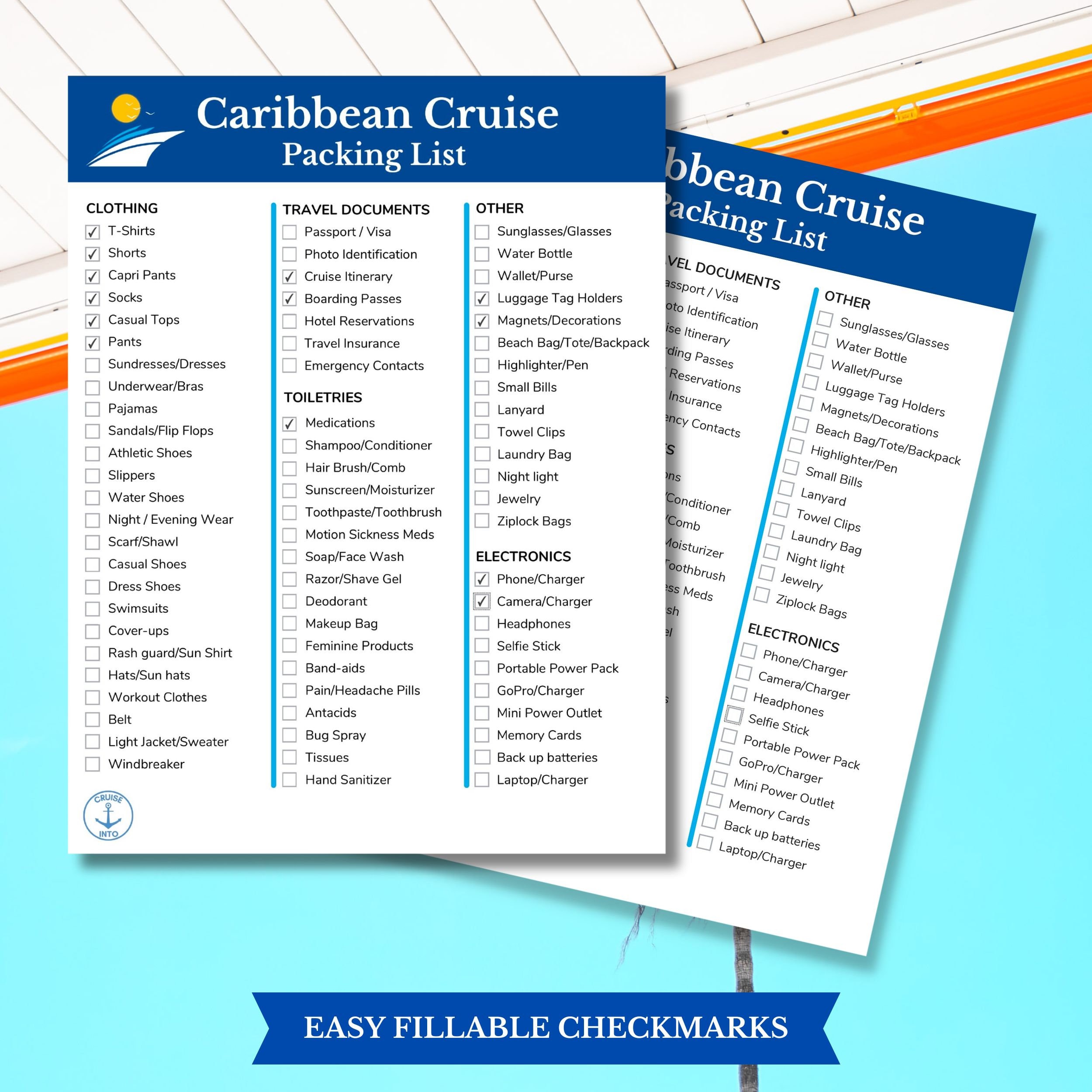 Caribbean Cruise Packing List Printable Digital Download - Etsy