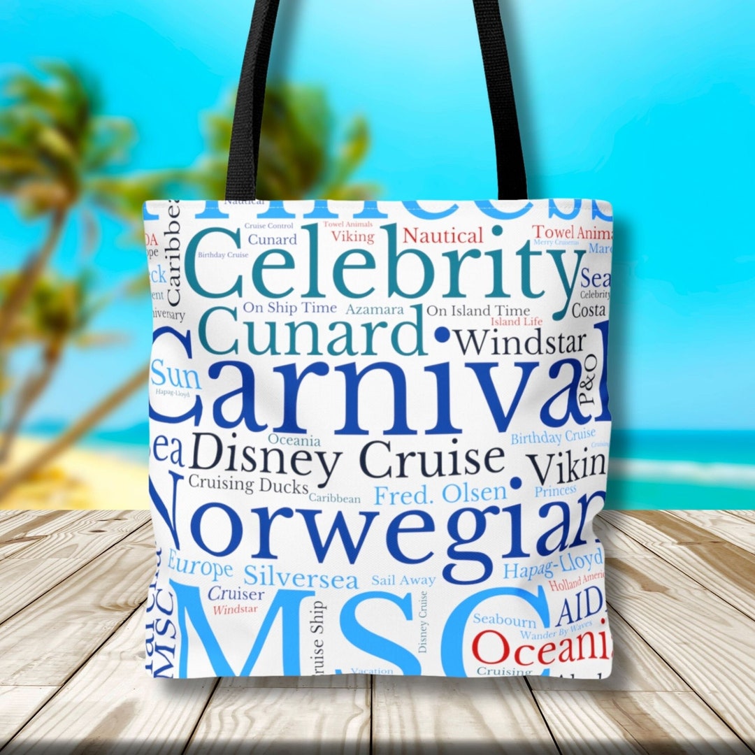 Cruise Words Cruise Tote Bag, Cruising Beach Tote, Tote Bag, Cruise Bag ...