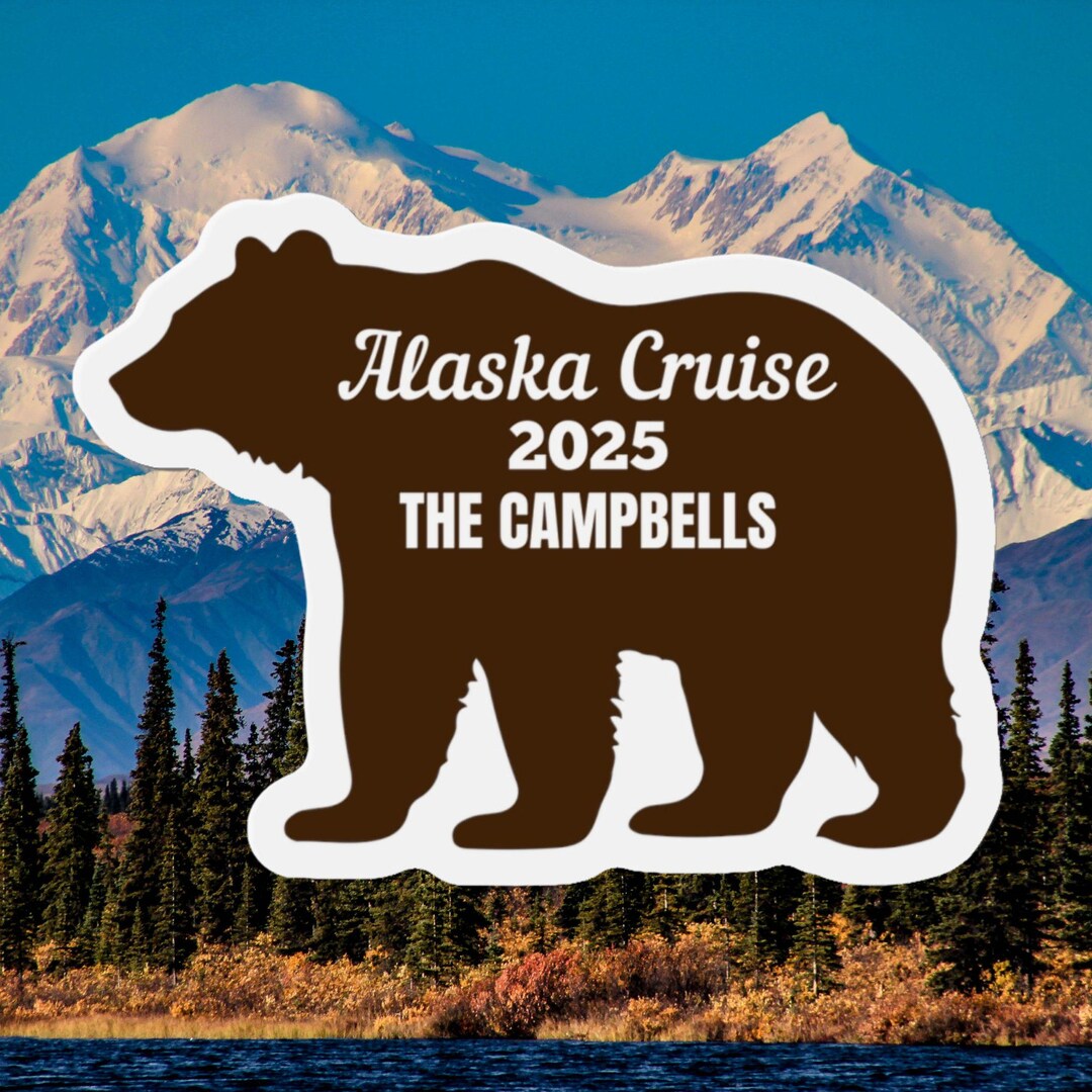Personalized Alaska Bear Cruise Door Magnet, Alaskan Cruise Magnets ...