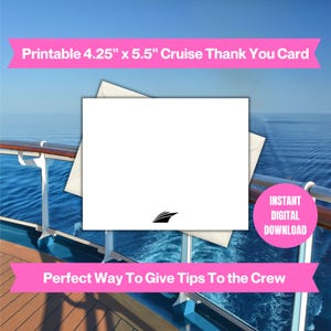 Printable Cruise Thank You Card, Instant Download, Cruise Printable ...