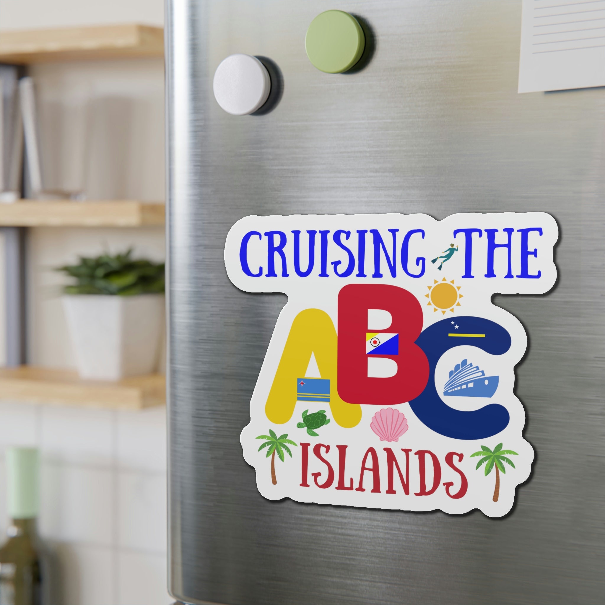 Cruising the ABC Islands Cruise Door Magnet, Cruise Magnets, ABC ...