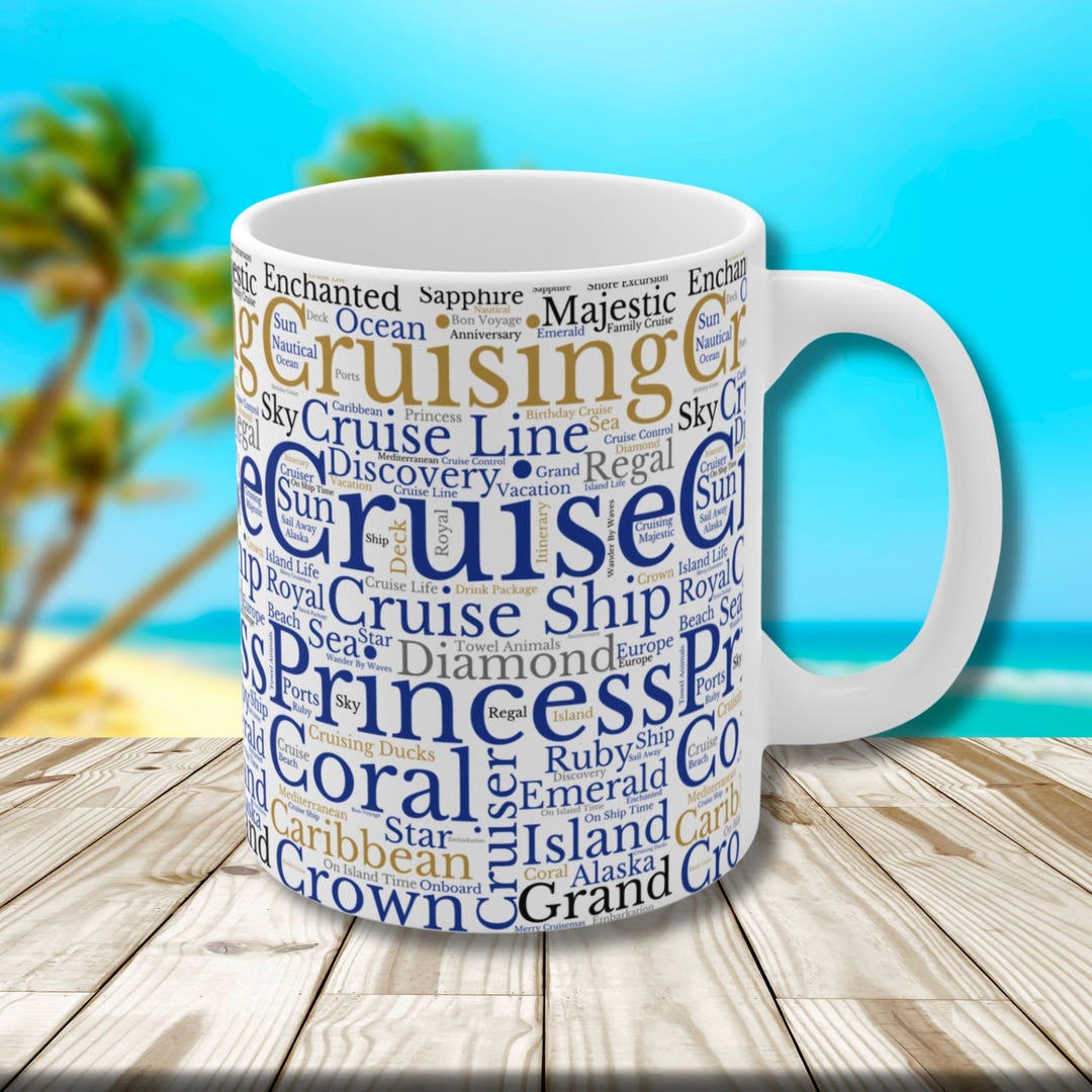 Princess Cruise Word Art Coffee Mug, Cruise Words Mug, Cruise Gifts ...
