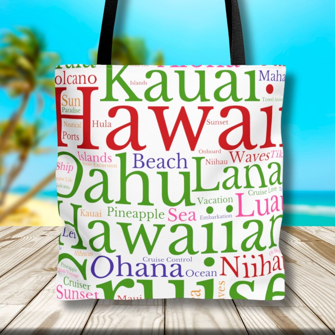 Hawaii Cruise Tote Bag, Hawaiian Cruise Tote, Tote Bag, Hawaiian Tote ...