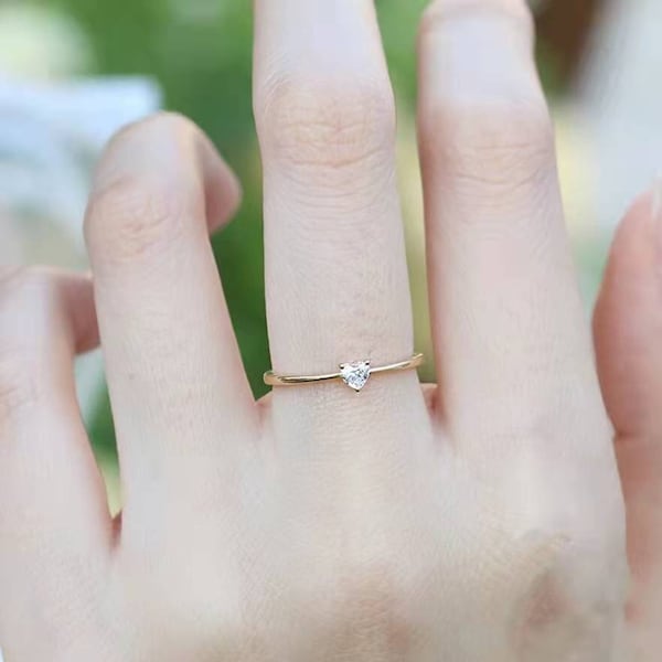 Tiny Diamond Ring - Etsy