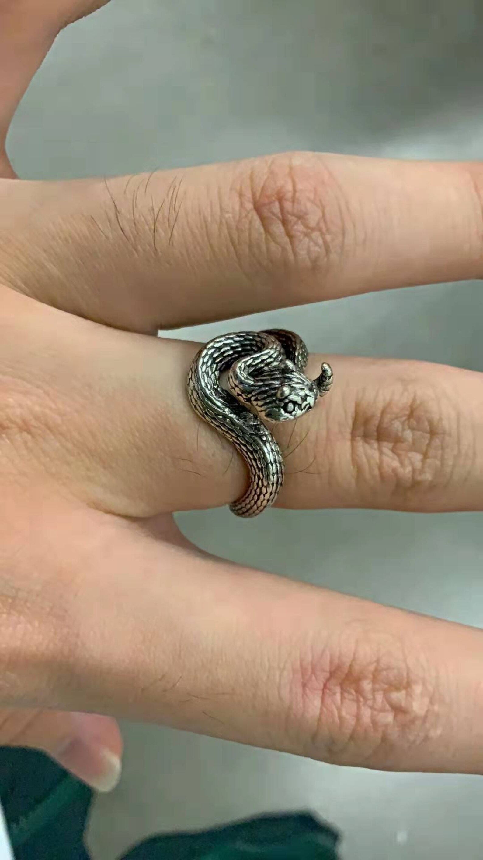 Serpent Ring Silver Snake Ring Men Snake Jewelry Punk Ring | Etsy