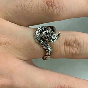 Serpent Ring Silver Snake Ring Men Snake Jewelry Punk Ring - Etsy