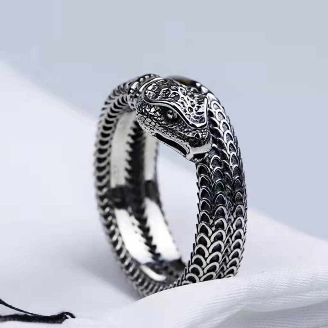 925 Sterling Silver Serpent Ring Men, Rattlesnake Ring,silver Snake ...