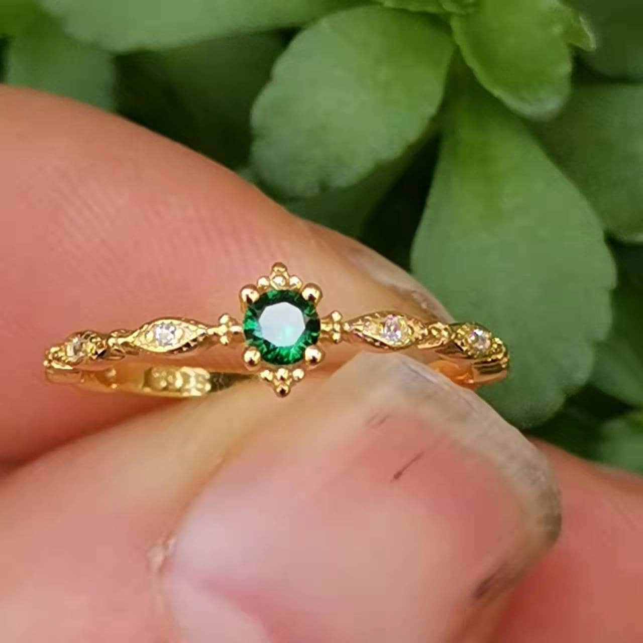 14K Gold Emerald Ring for Women Engagement-genuine Emerald - Etsy Australia