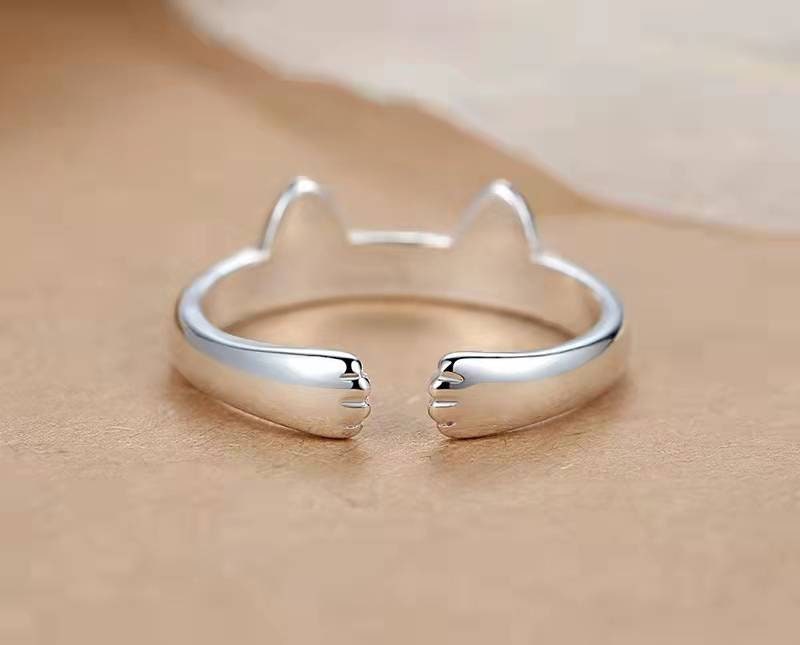 925 Sterling Silver Cat Rings for Women Adjustable Cat Ring - Etsy