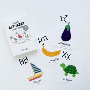 Greek Alphabet Flash Cards - Etsy Australia