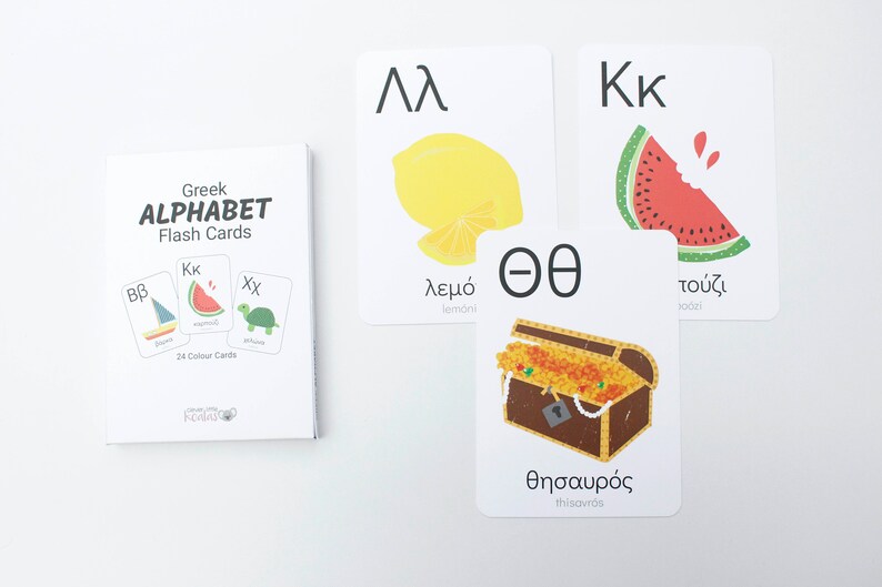 Greek Alphabet Flash Cards - Etsy Australia