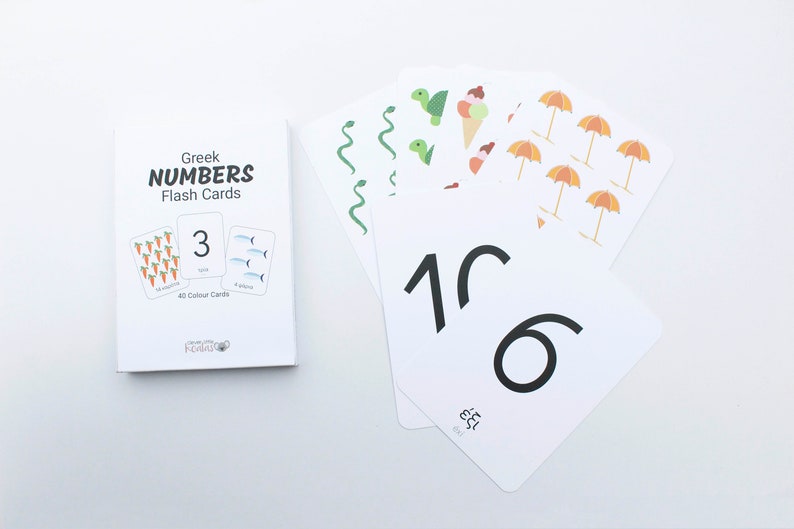 Greek Numbers Flash Cards - Etsy