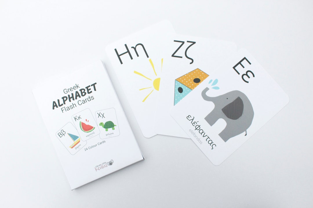 Greek Alphabet Flash Cards - Etsy Australia