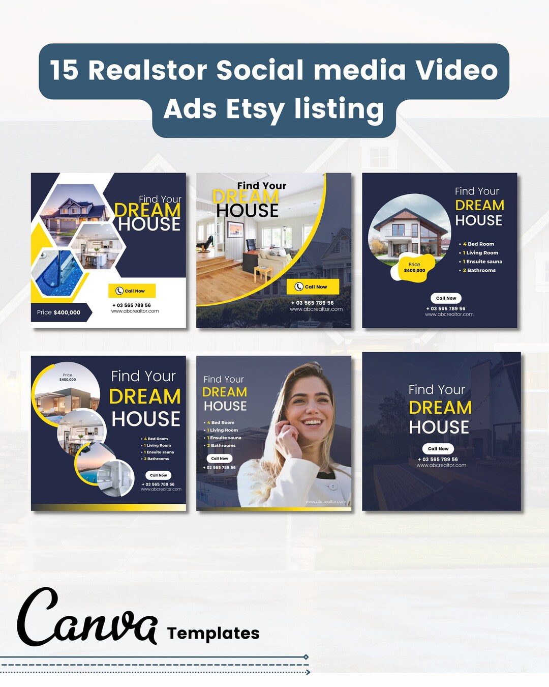 Real Estate Canva Templates Social Media |video Posts & Ads, Real ...