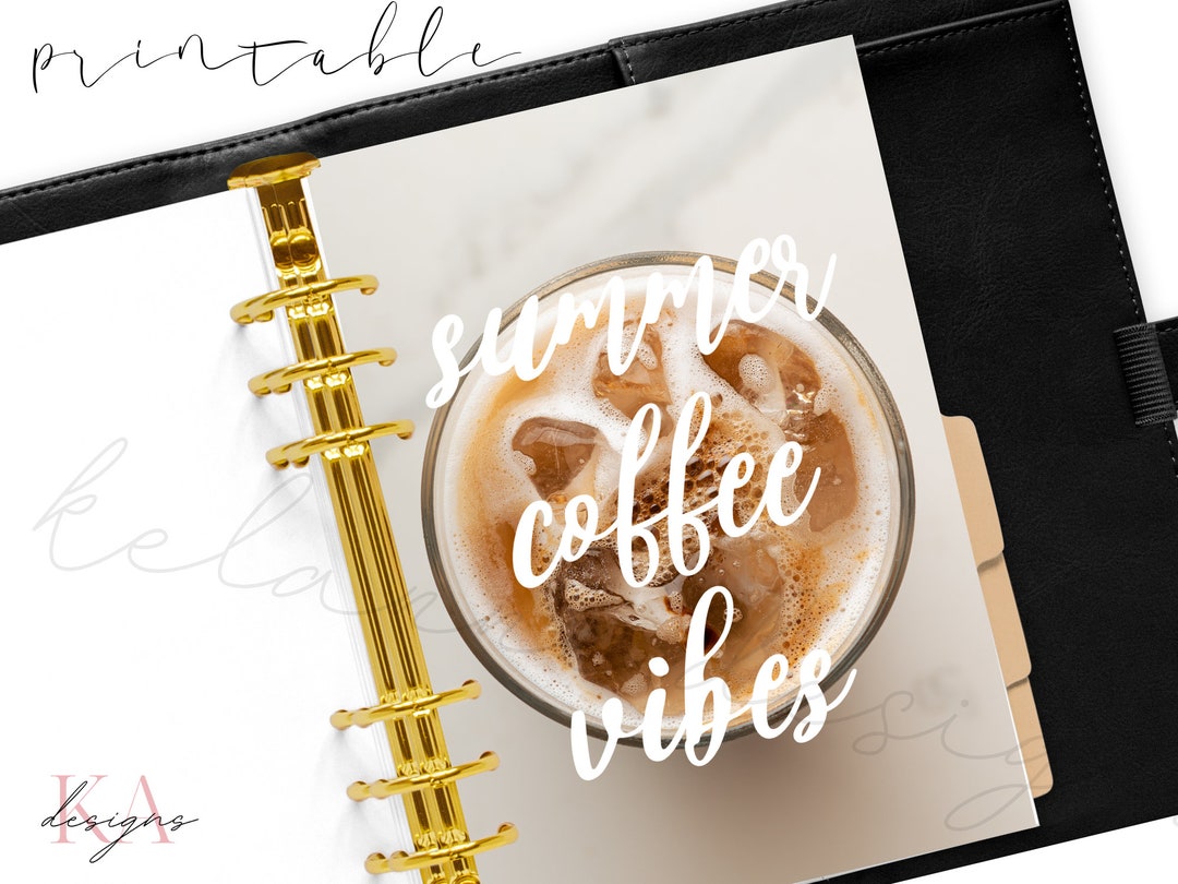 Printable Planner Dashboard, Summer Coffee Vibes Planner Dashboard ...