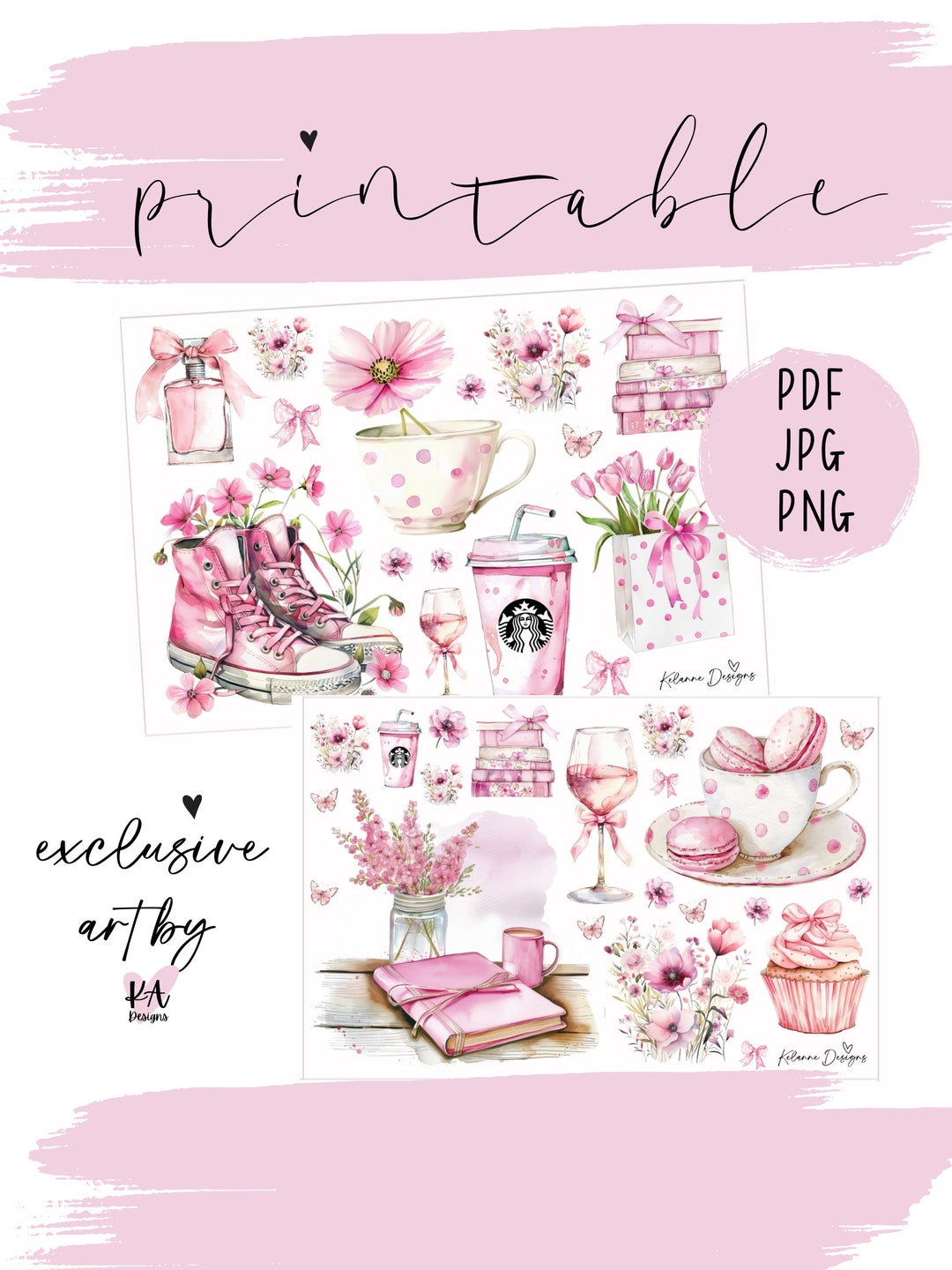 Perfectly Pink Stickers, Perfectly Pink Printable Deco Stickers ...