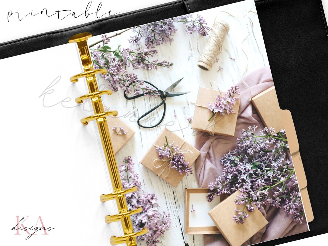 Printable Planner Dashboard, Lilacs, Floral Dashboard, Purple Lilacs ...