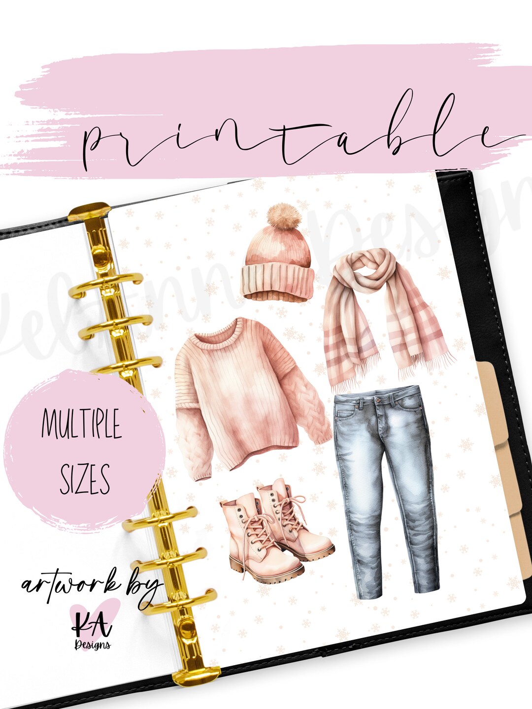 Winter Clothes Dashboard Printable, Printable Winter Dashboard, Cosy ...