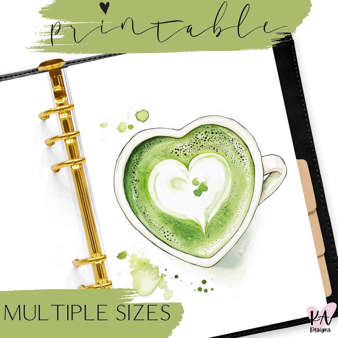 Matcha Latte Planner Dashboard Printable (digital Download), Printable ...
