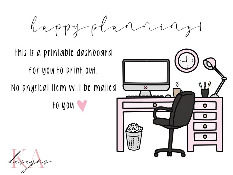 Reading Girl Printable Planner Dashboard Multiple Sizes - Etsy