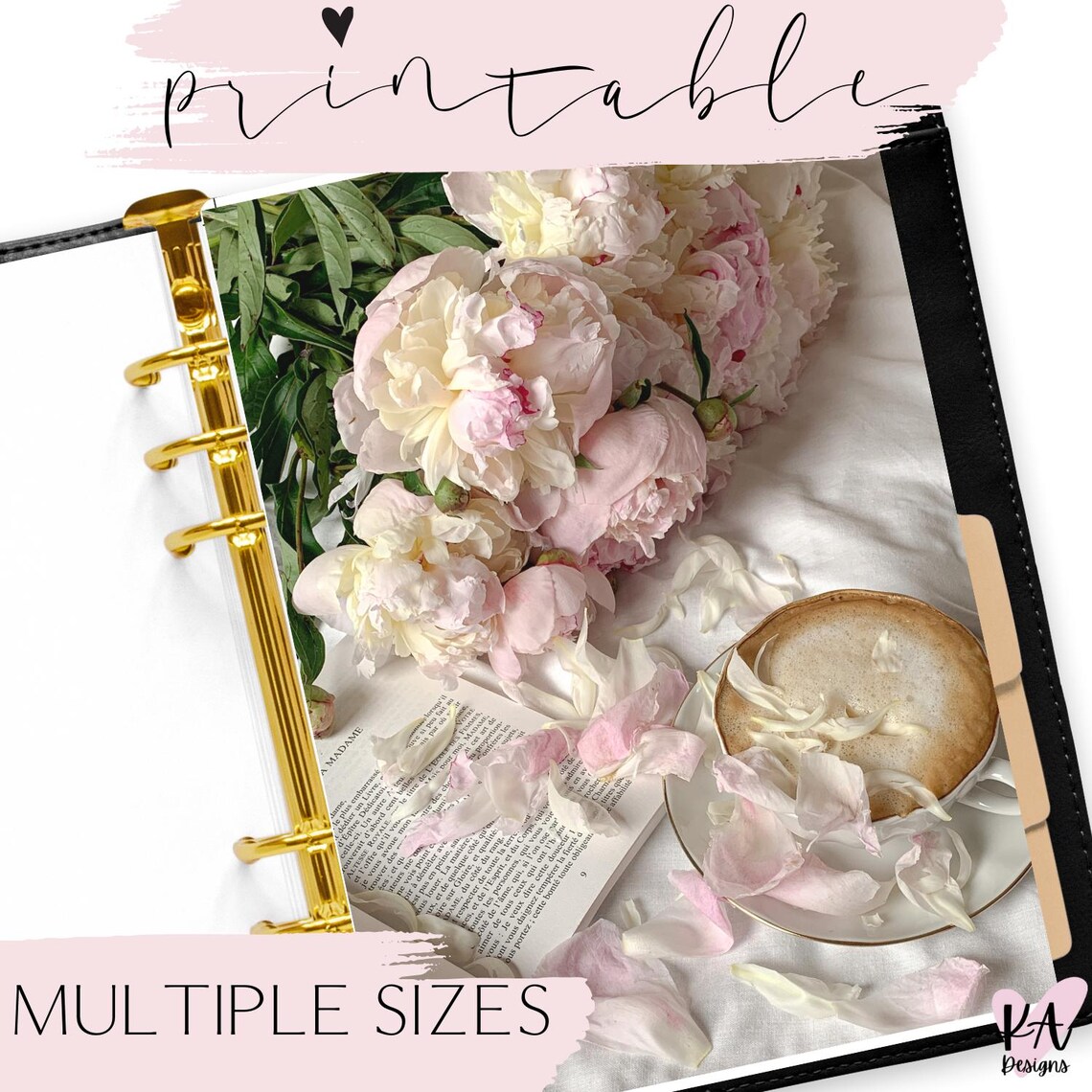 Cosy Floral Coffee Scene Printable, Printable Planner Dashboard ...