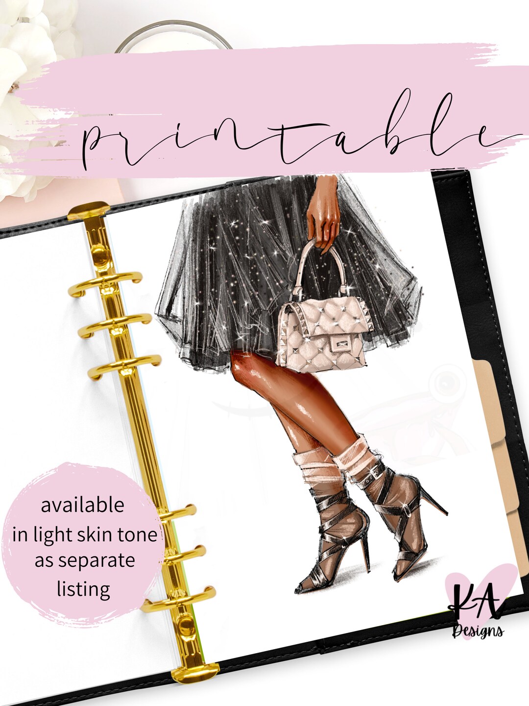 Fashion Girl Planner Dashboard Printable: Multiple Sizes (PDF) - Etsy