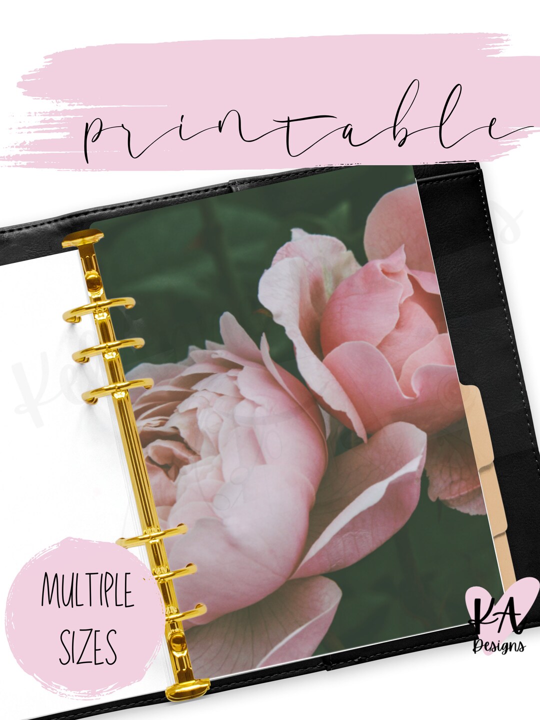 Pink Peonies Planner Dashboard Printable, Vintage Photo of Peonies ...