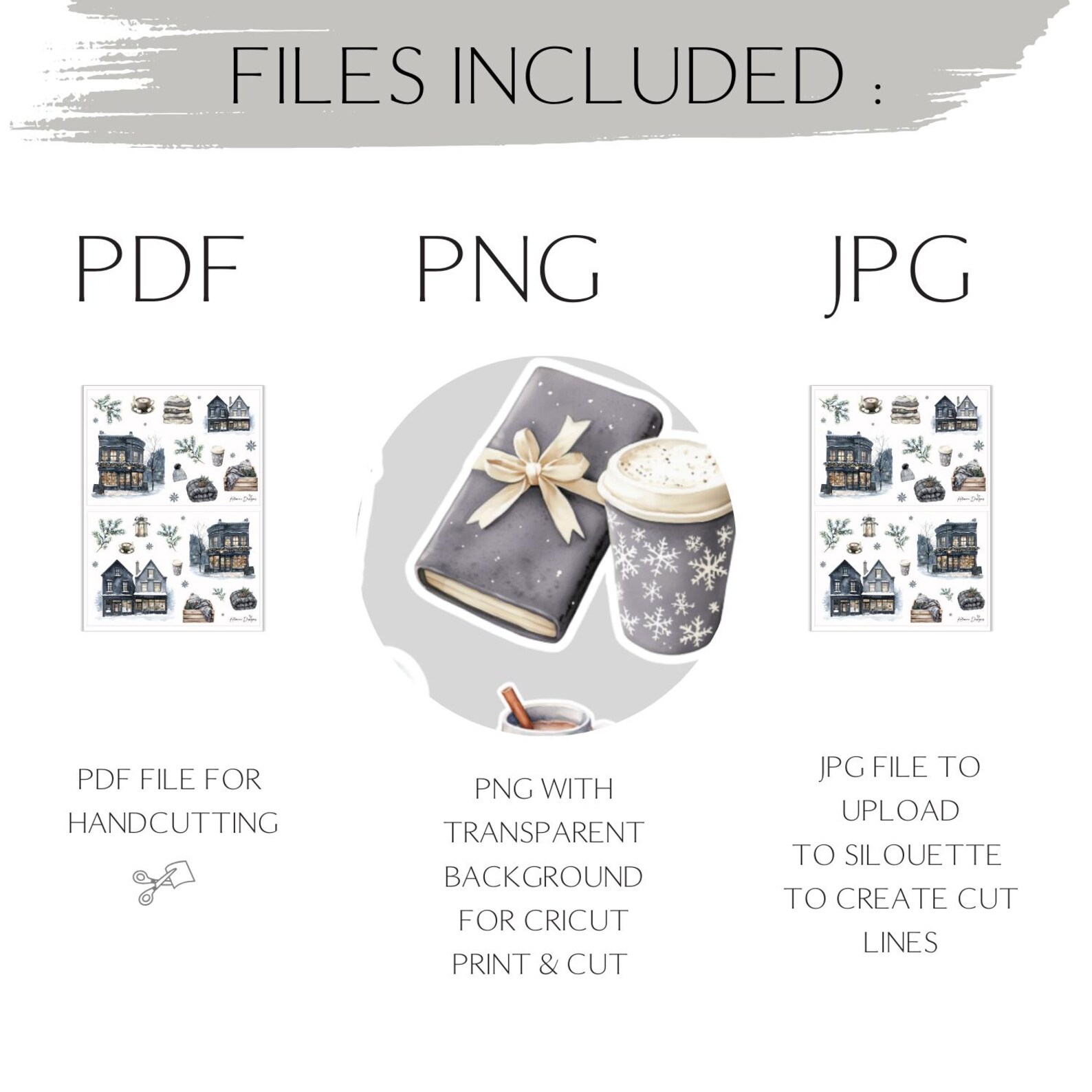 Grey Winter Printable Sticker Bundle, Winter Planner Stickers Bundle ...