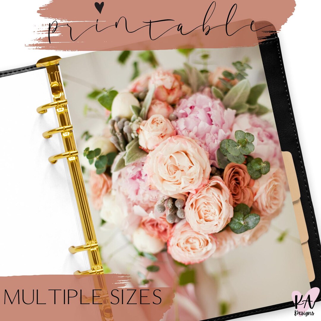 Printable Planner Dashboard, Peonies Dashboard, Peonies, A5 Dashboard ...