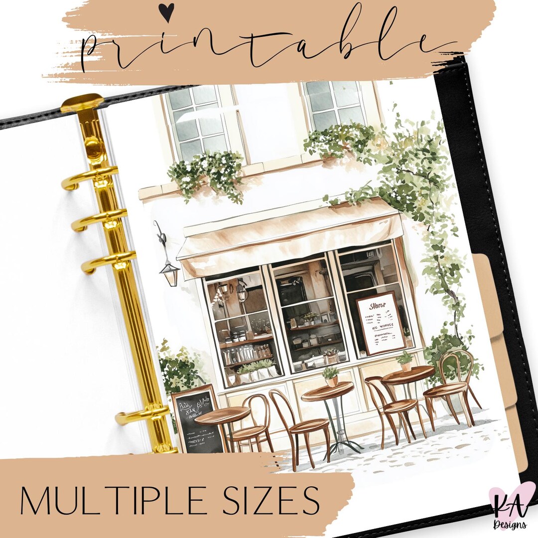 Coffeeshop Printable Planner Dashboard, Coffeeshop Scene Dashboard ...