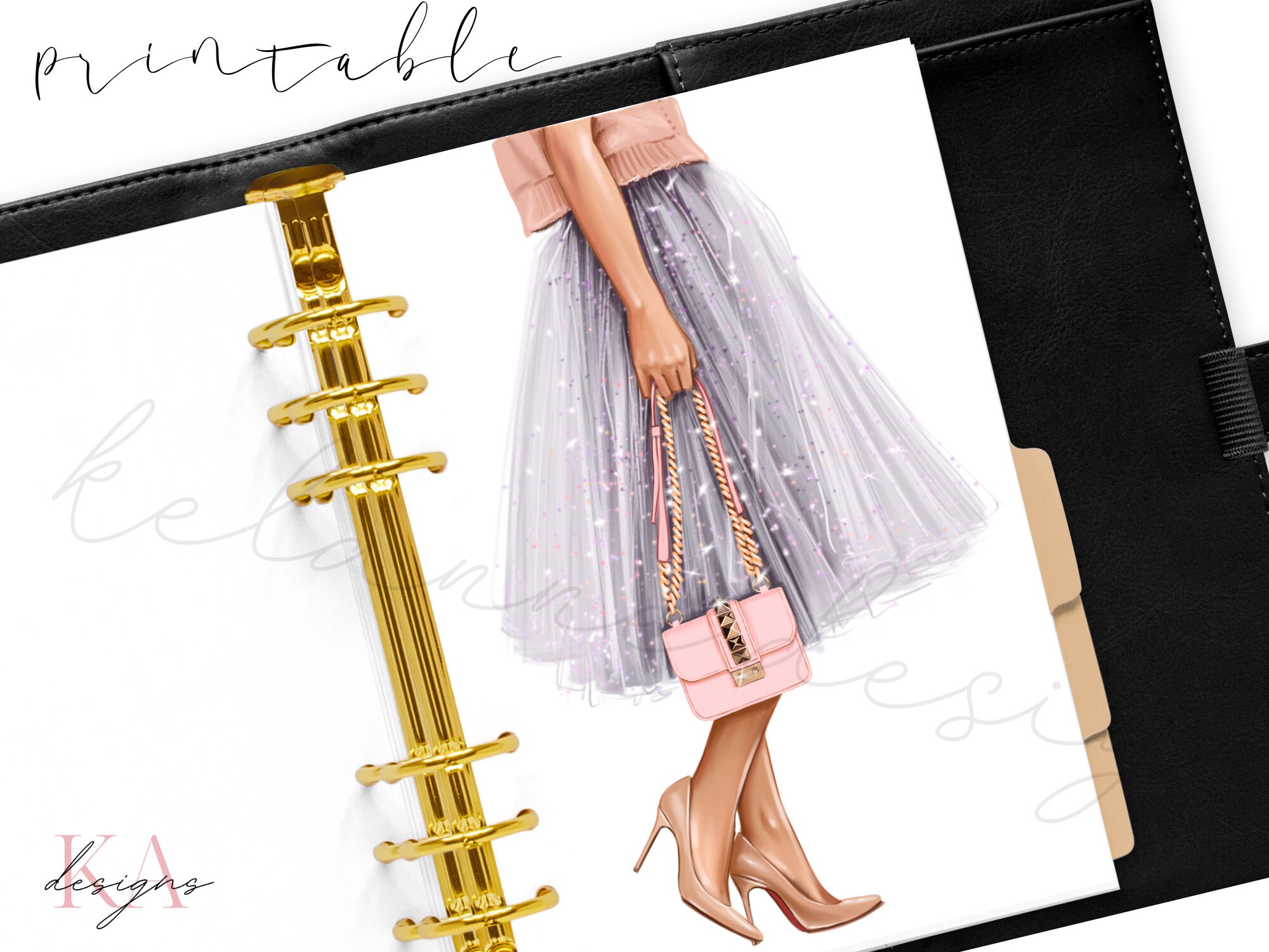 Fashion Girl Planner Dashboard: Printable PDF (multiple Sizes) - Etsy