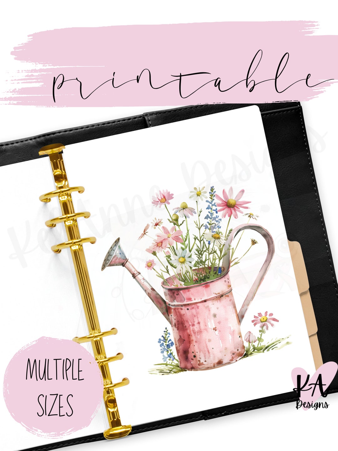 Watering Can and Flowers, Printable Spring Dashboard, Printable Summer ...