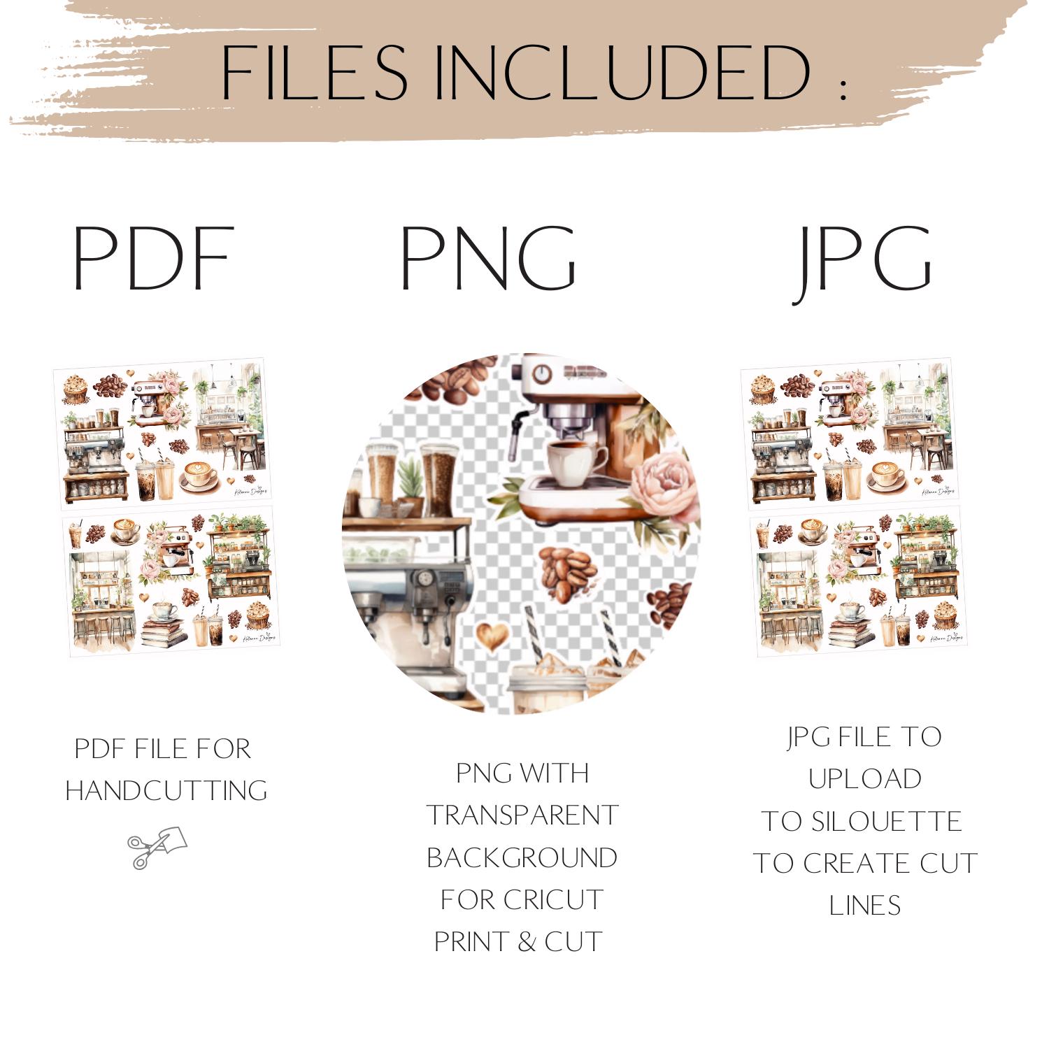 Coffee Lover V1 Printable Stickers, Printable Coffee Planning Stickers ...