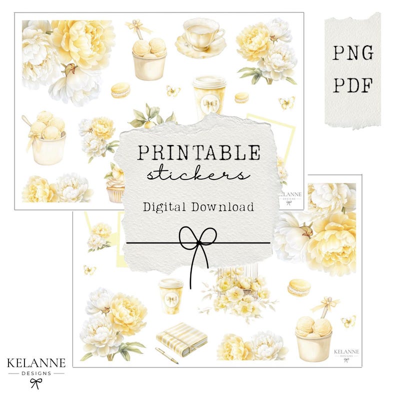Lemony Days 1.2 Printable Stickers, Yellow Theme Deco, Lemon Deco ...