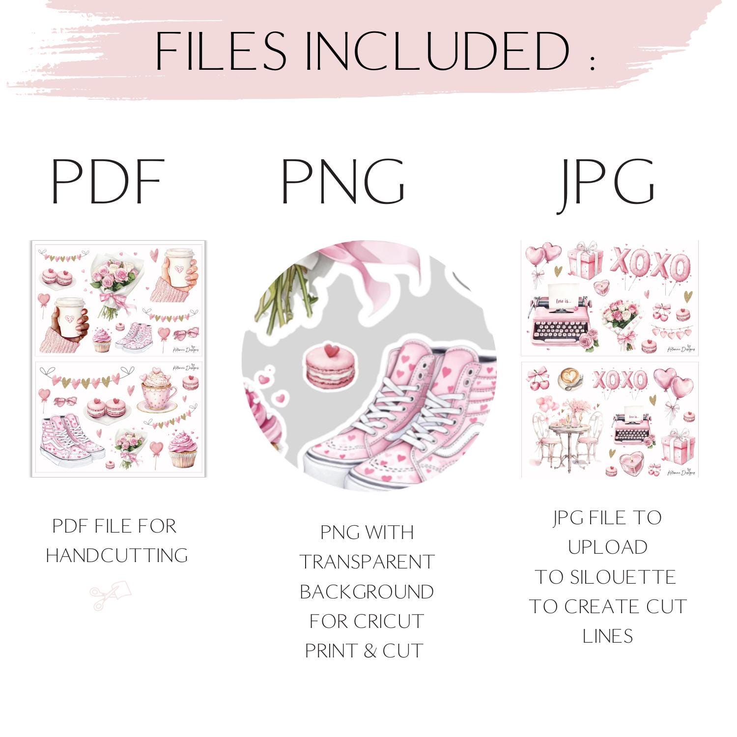Sweet Pink Valentine V1 Printable Deco Stickers, Printable Valentine ...