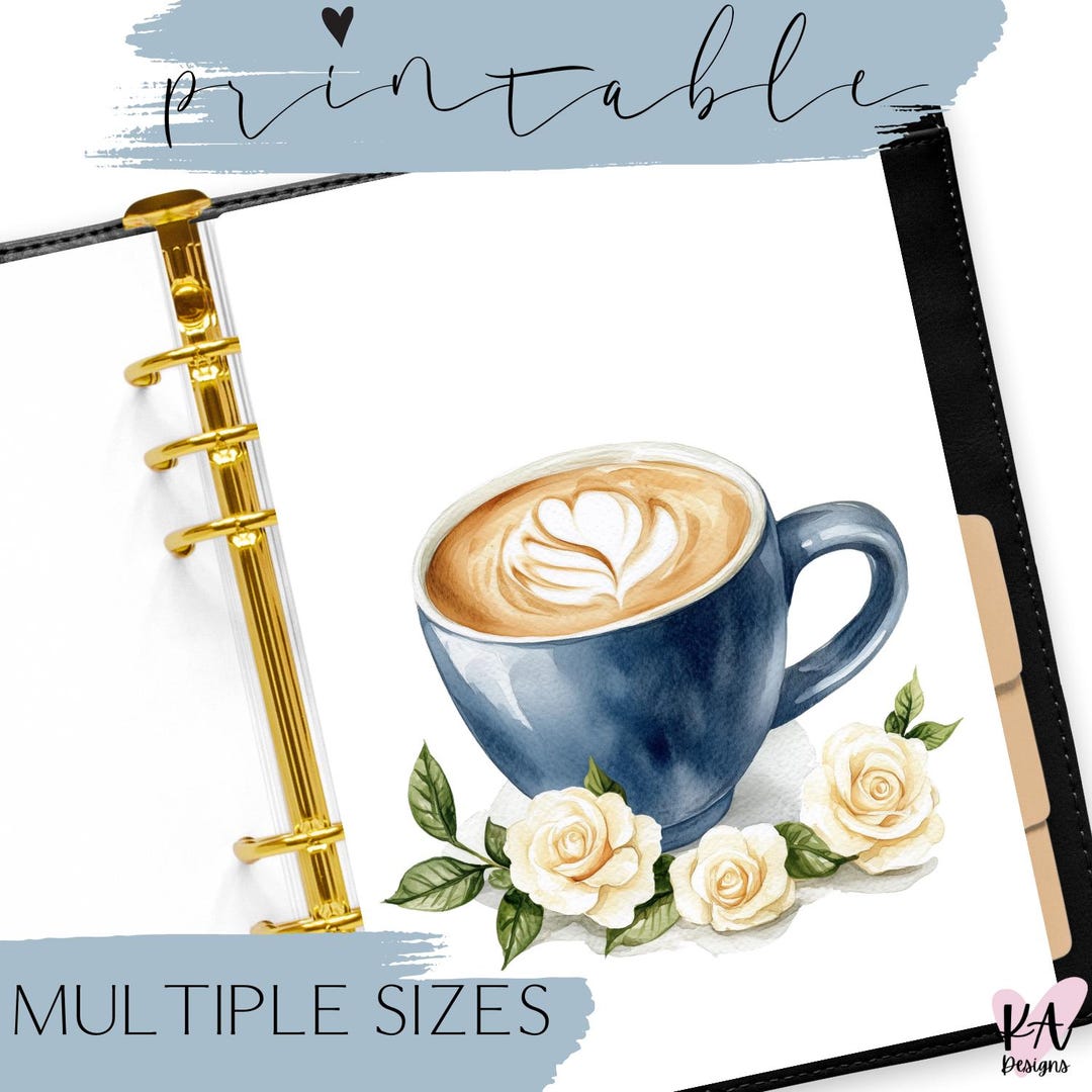 Coffee and Roses Planner Dashboard Printable (digital Download) - Etsy