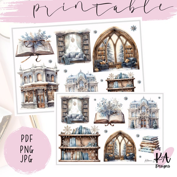 Bookworm Printable Stickers - Etsy