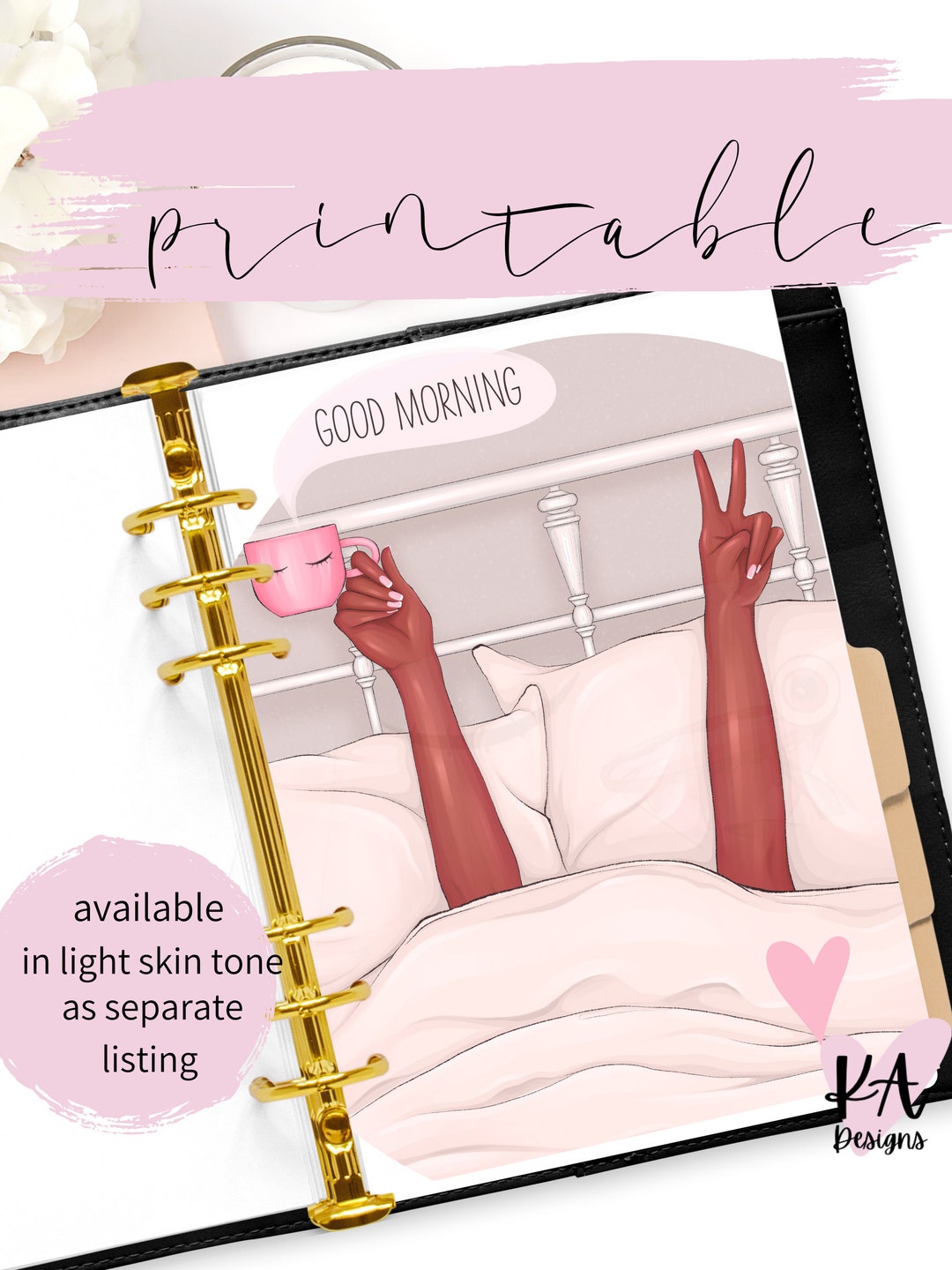 Good Morning Planner Dashboard, Printable Planner Dashboard, Coffee ...