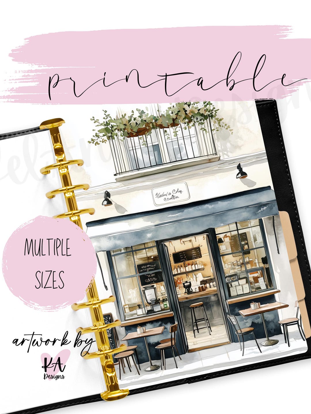 Coffee Shop Scene Printable Dashboard, Coffee Shop Dashboard, Coffee ...