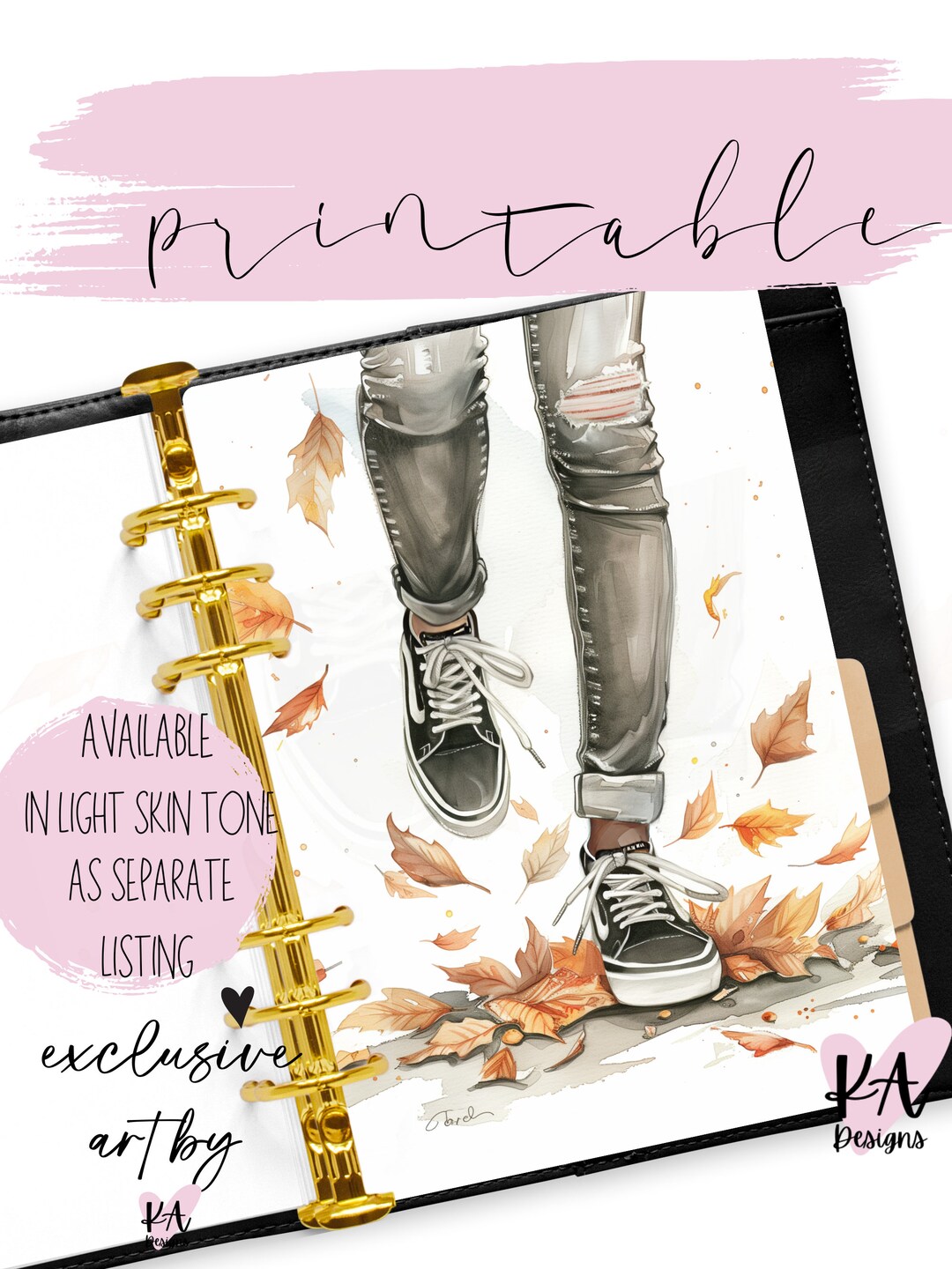 Fall Girl Planner Dashboard, Fashion Girl Planner Dashboard Printable ...