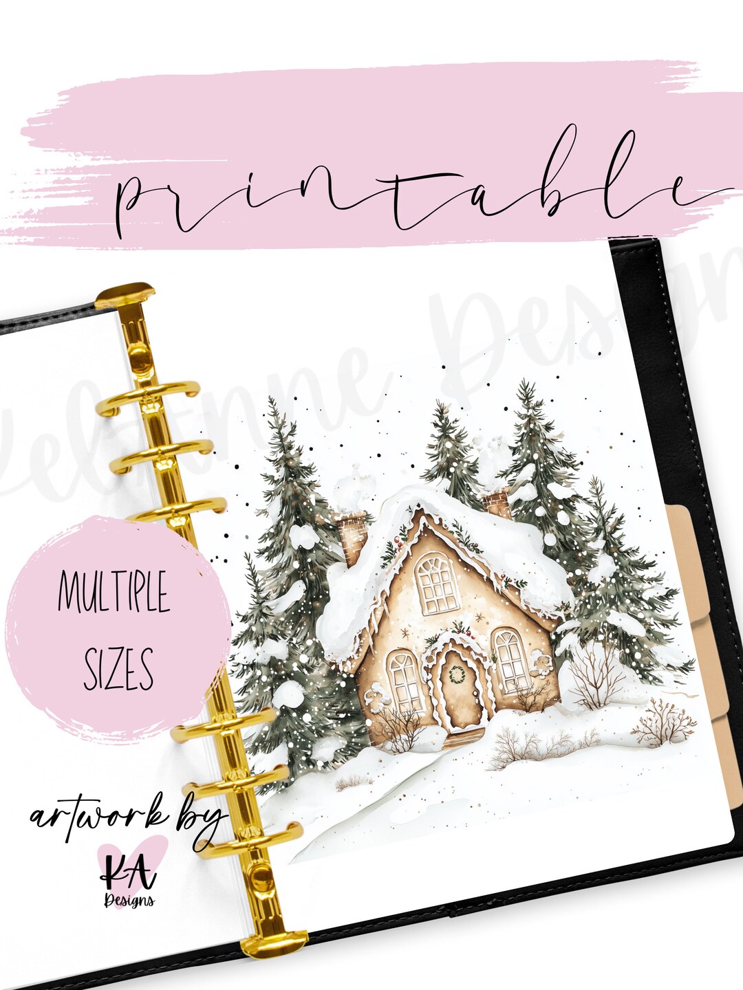 Gingerbread House Printable Dashboard, Printable Christmas Gingerbread ...