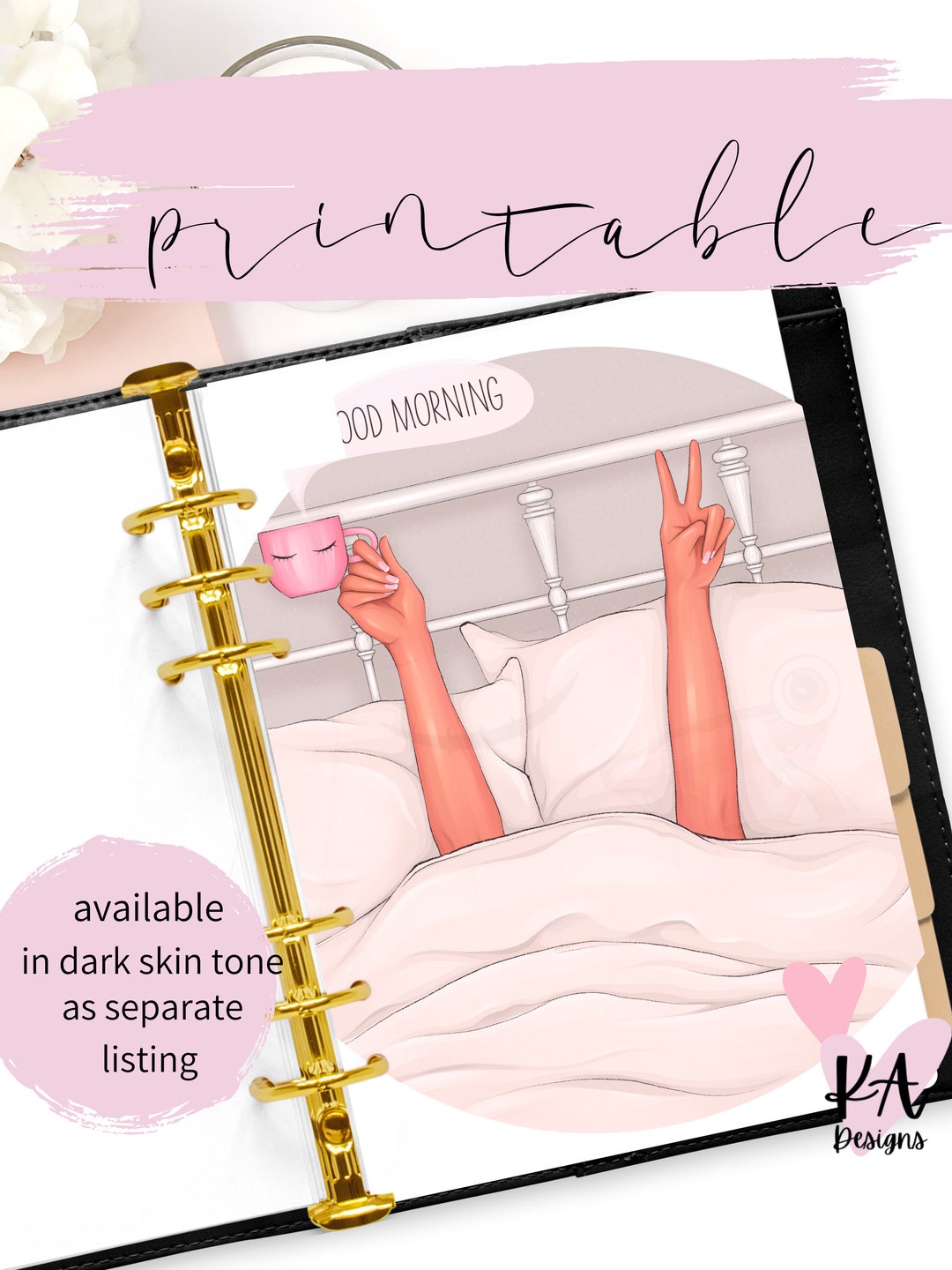 Good Morning Planner Dashboard, Printable Planner Dashboard, Coffee ...