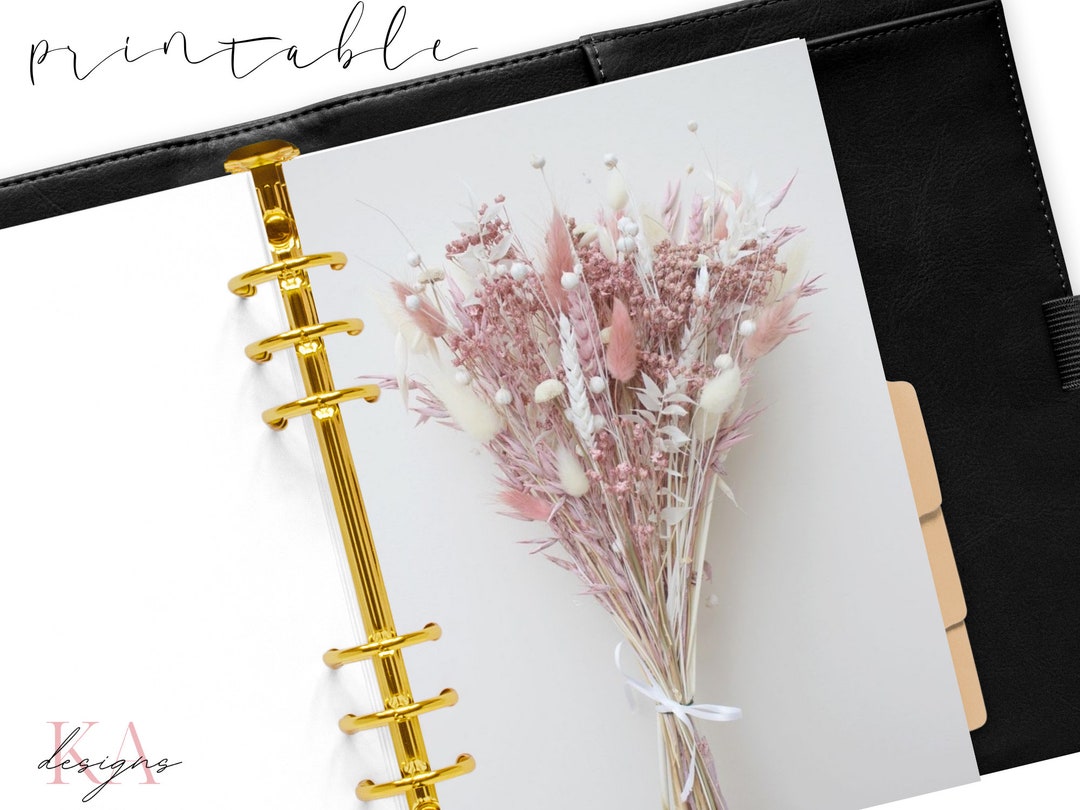 Printable Planner Dashboard, Pink Flowers, Planner Dashboard, Multiple ...