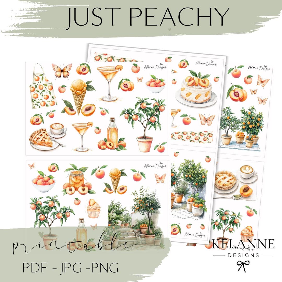Just Peachy Printable Planner Stickers Bundle, Just Peachy Printable ...
