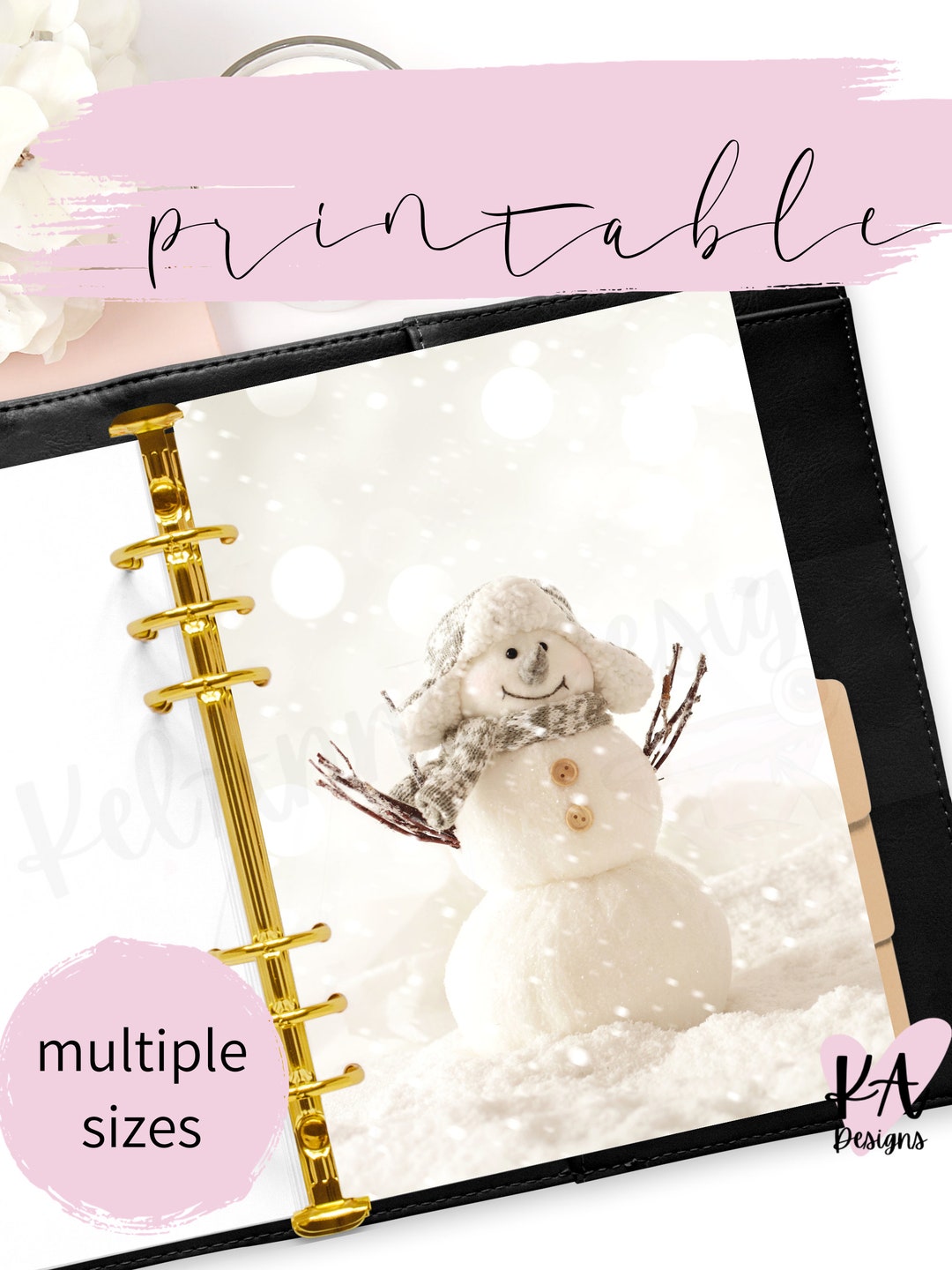 Snowman Printable Dashboard, Cute Snowman Planner Dashboard, Printable ...