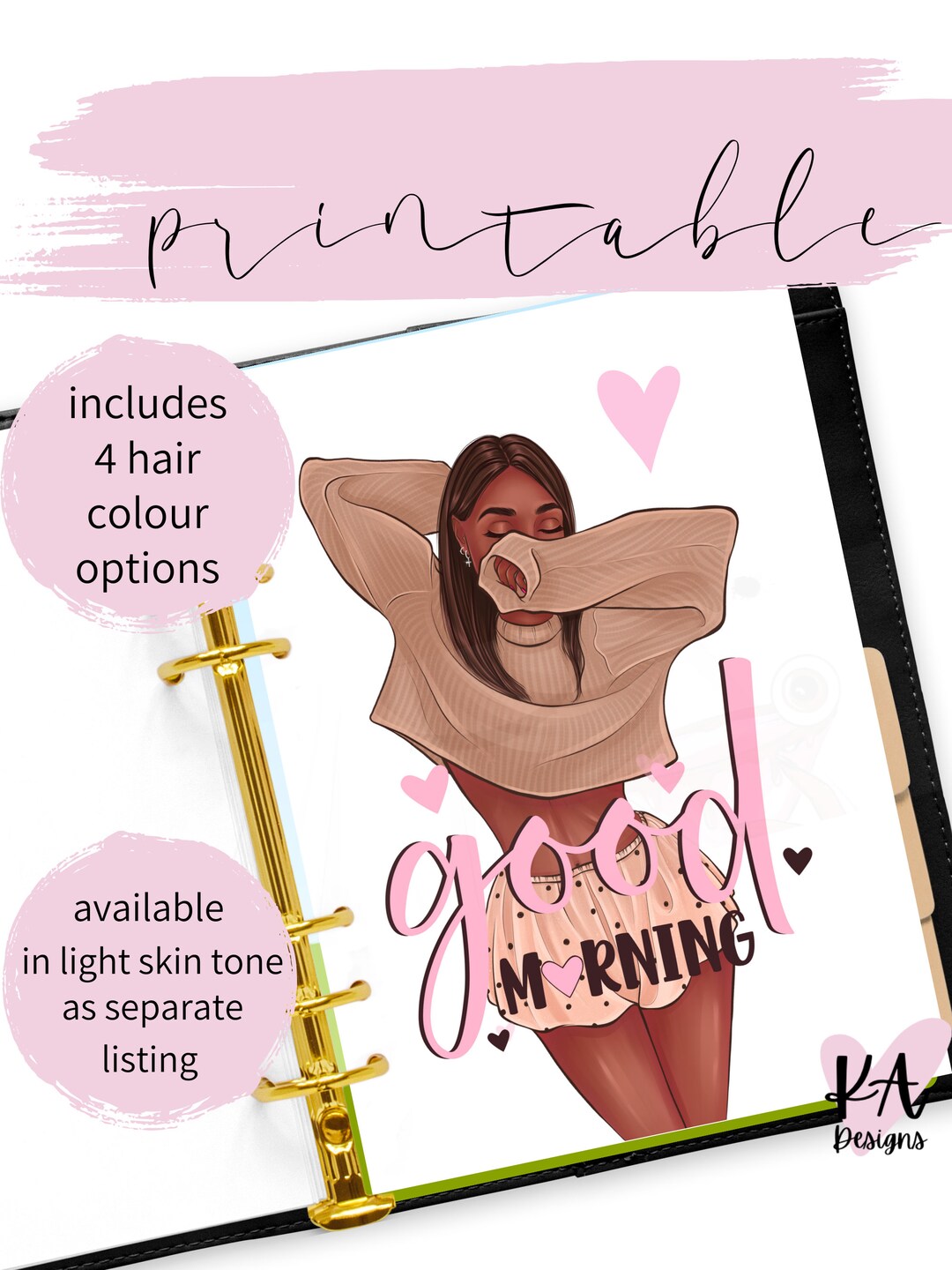 Good Morning Planner Dashboard, Printable Planner Dashboard, Fashion ...