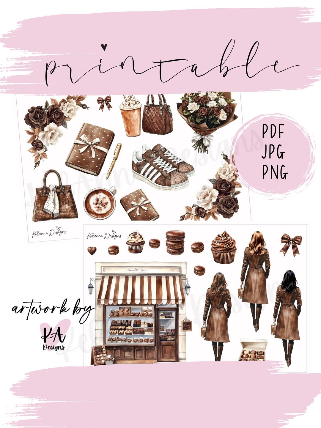 Sweet Like Chocolate Printable Deco Stickers, Printable Deco Stickers ...